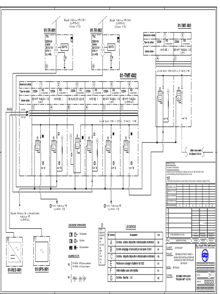 Schema Unifilaire Tableau Mt-5.5kv Ge1 Ehb 72 004-A-1 | PDF | Ingénierie de l'énergie électrique ...