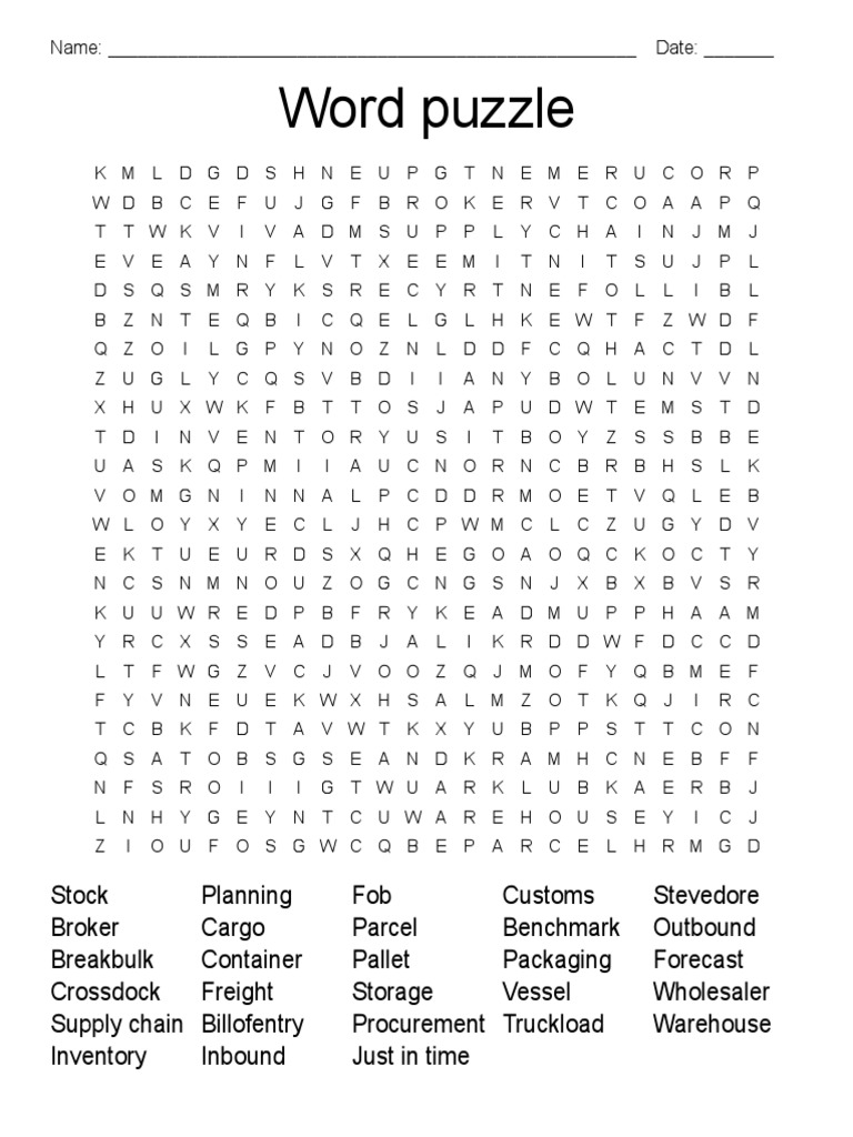 Word Puzzle d1b6f 61636e1f | PDF | Inventory | Secondary Sector Of The ...