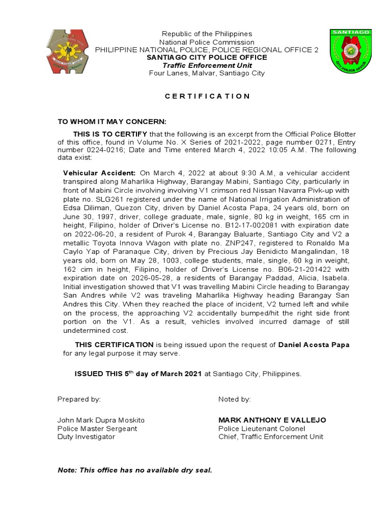 Case Folder Final | PDF | Road | Traffic Collision