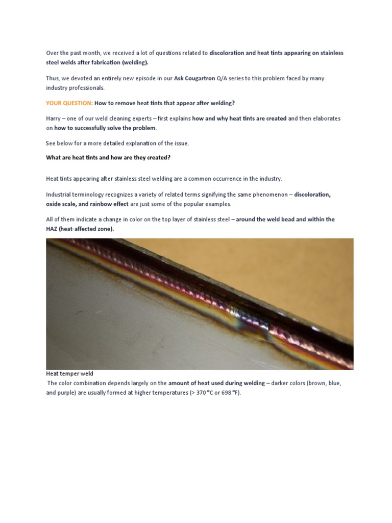 heat tint | PDF | Stainless Steel | Construction