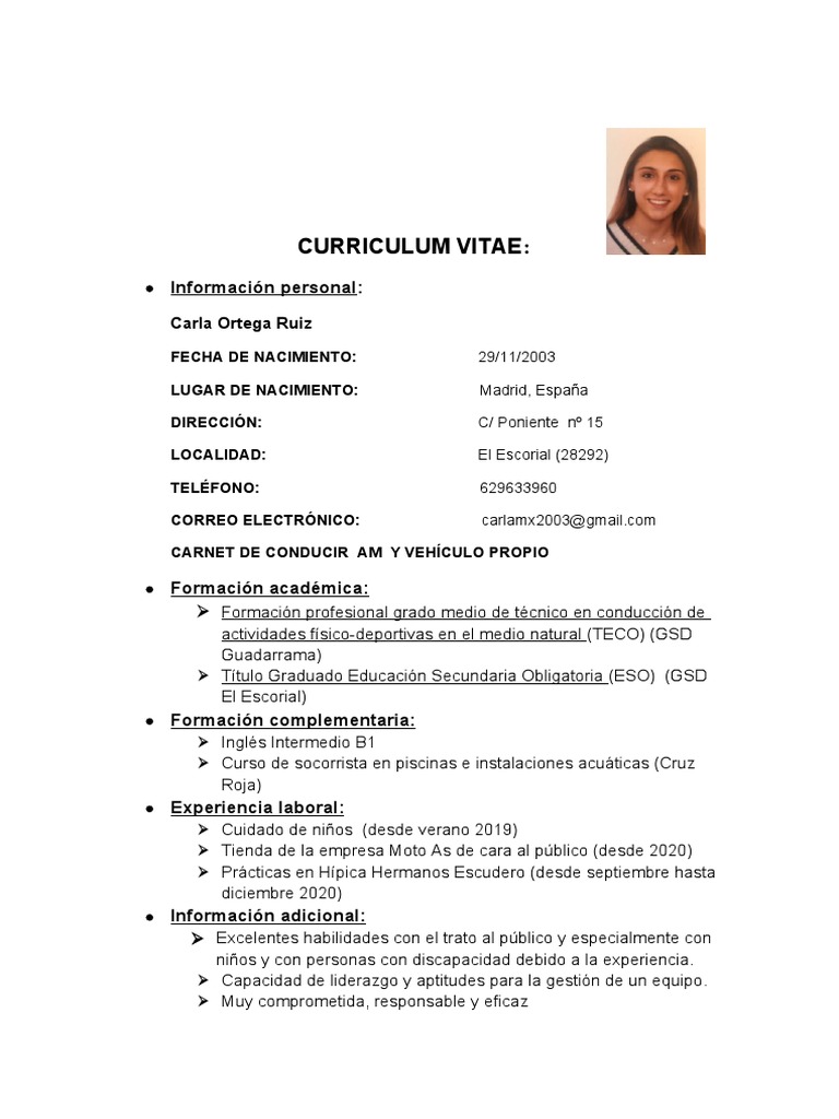 Curriculum Vitae Carla | PDF