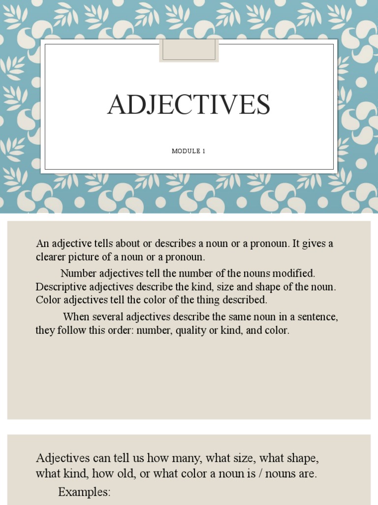 Adjectives | PDF | Adjective | Noun