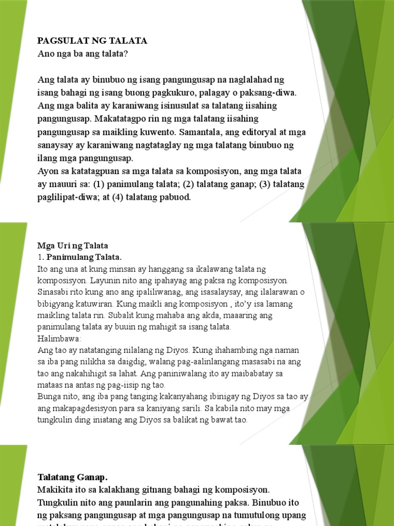 Pagsulat NG Talata | PDF