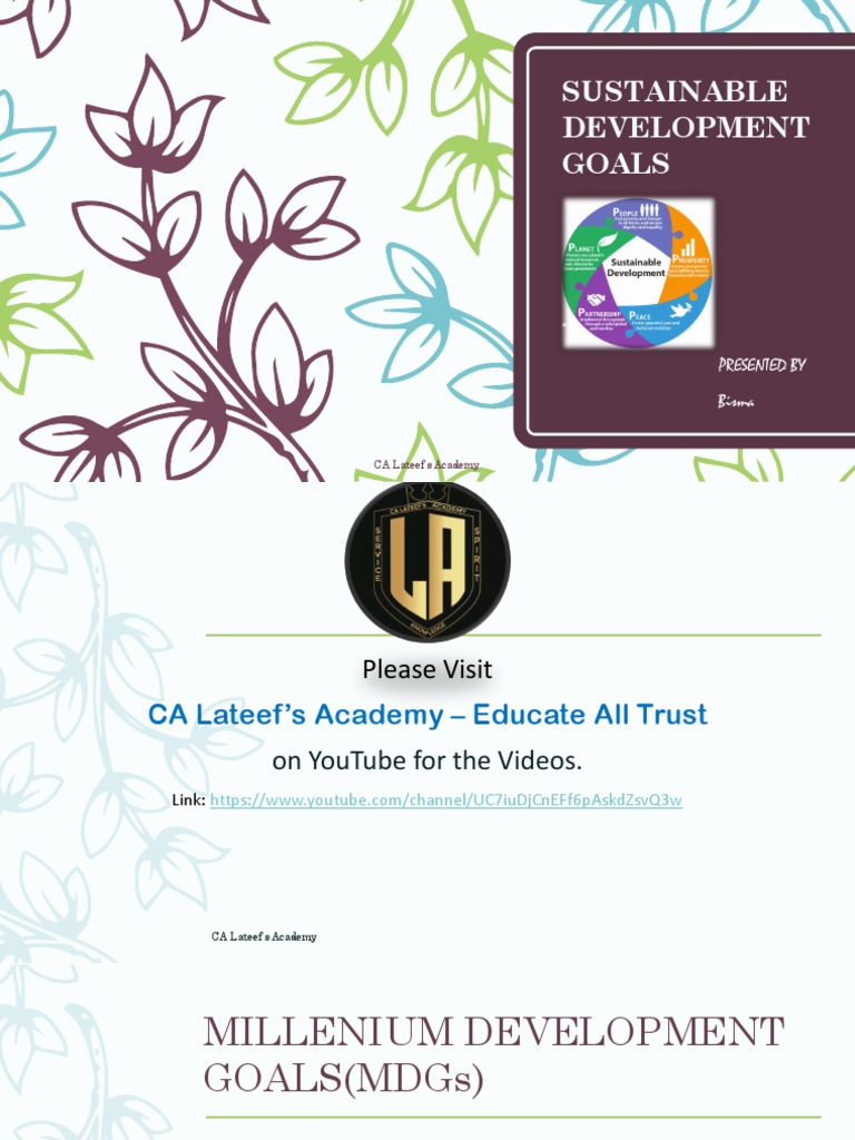 SDGs | PDF | Sustainability | Millennium Development Goals