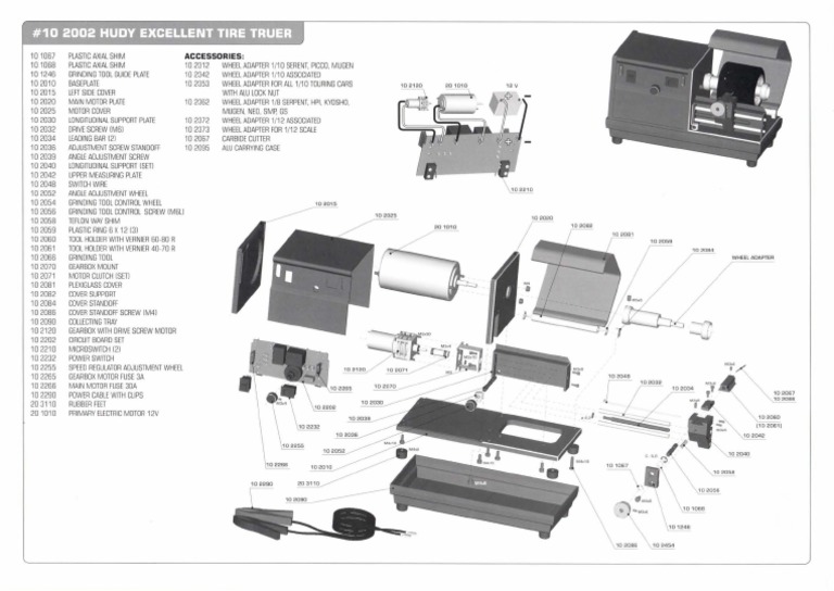 Explosionszeichnung Hudy Reifenschleifmaschine | PDF