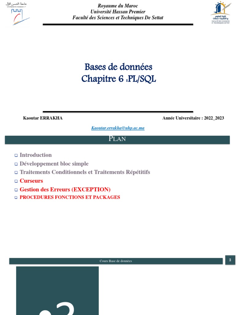 Ch Plsql Partie2 Pdf Pl Sql Sql