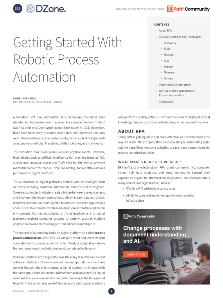 Getting Started With RPA | PDF | Automation | Artificial Intelligence