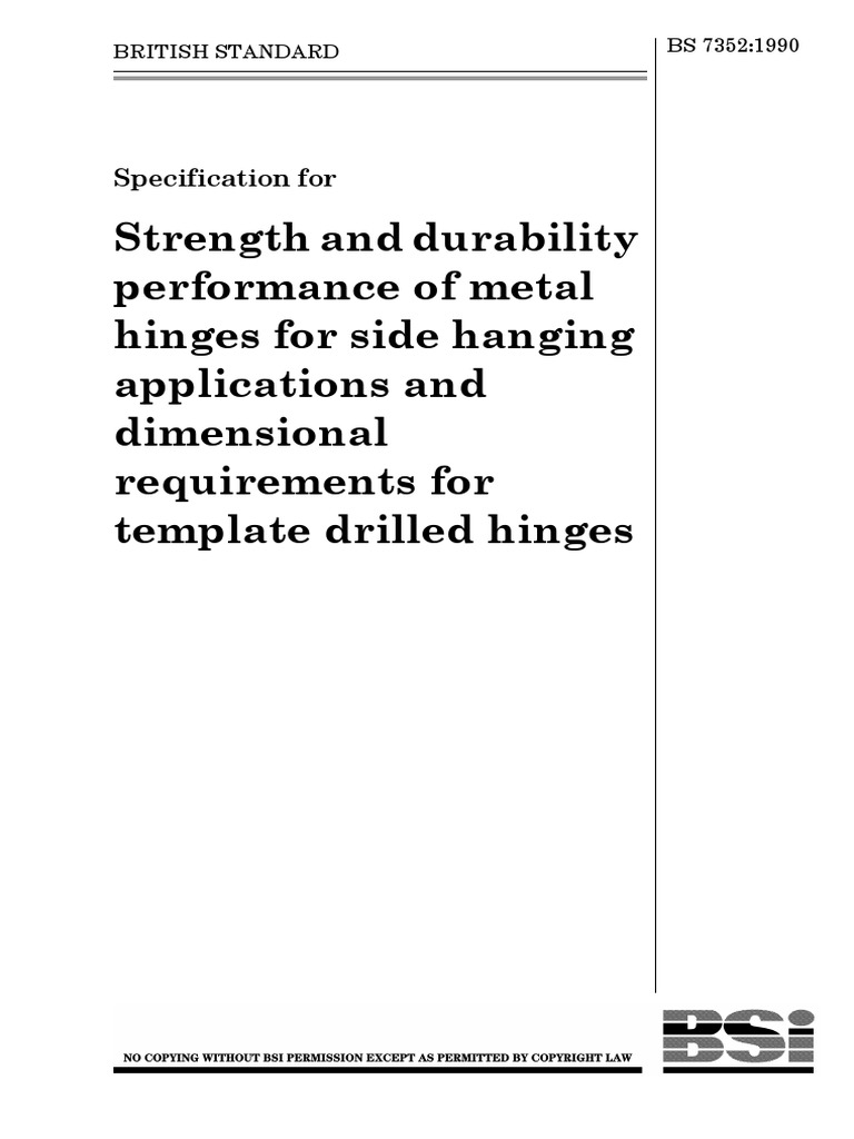 BS Hinges 2 | PDF | Door | Engineering Tolerance