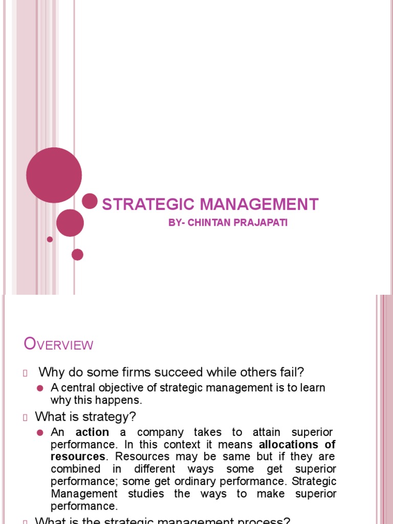 Strategic Management: By-Chintan Prajapati | PDF | Strategic Management | Marketing