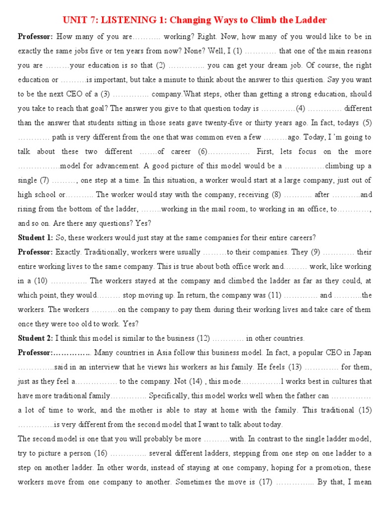 UNIT 7-LIS 1-Climb Ladder | PDF