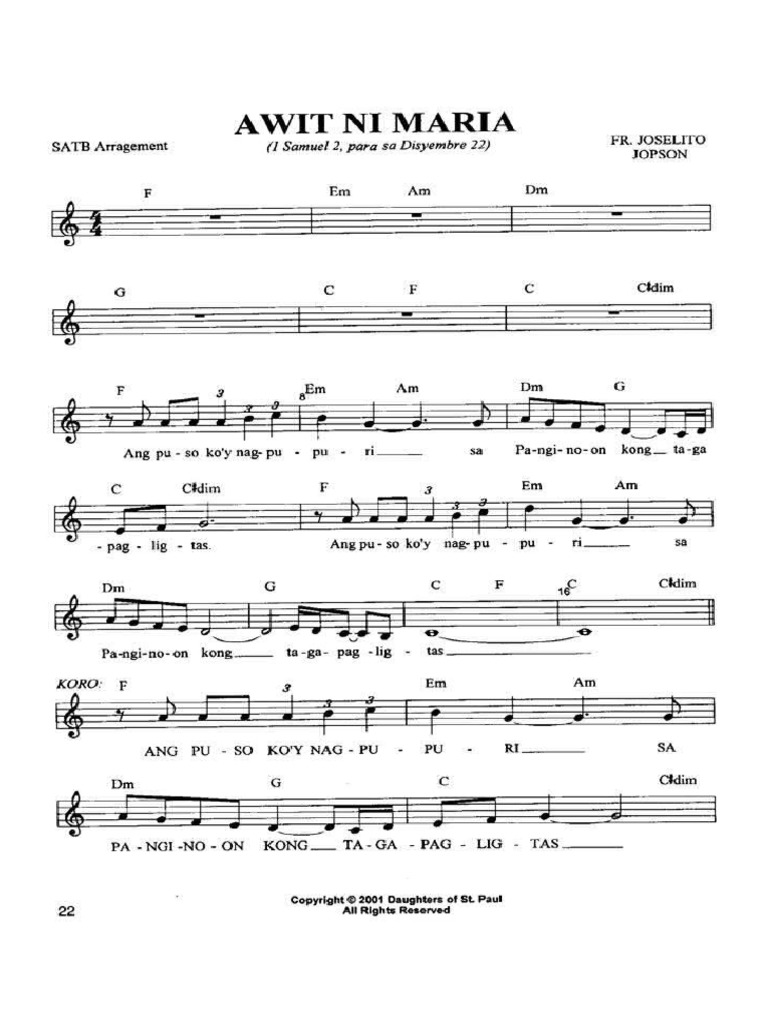 1 SAMUEL 2, AWIT NI MARIA - Dec 22 | PDF