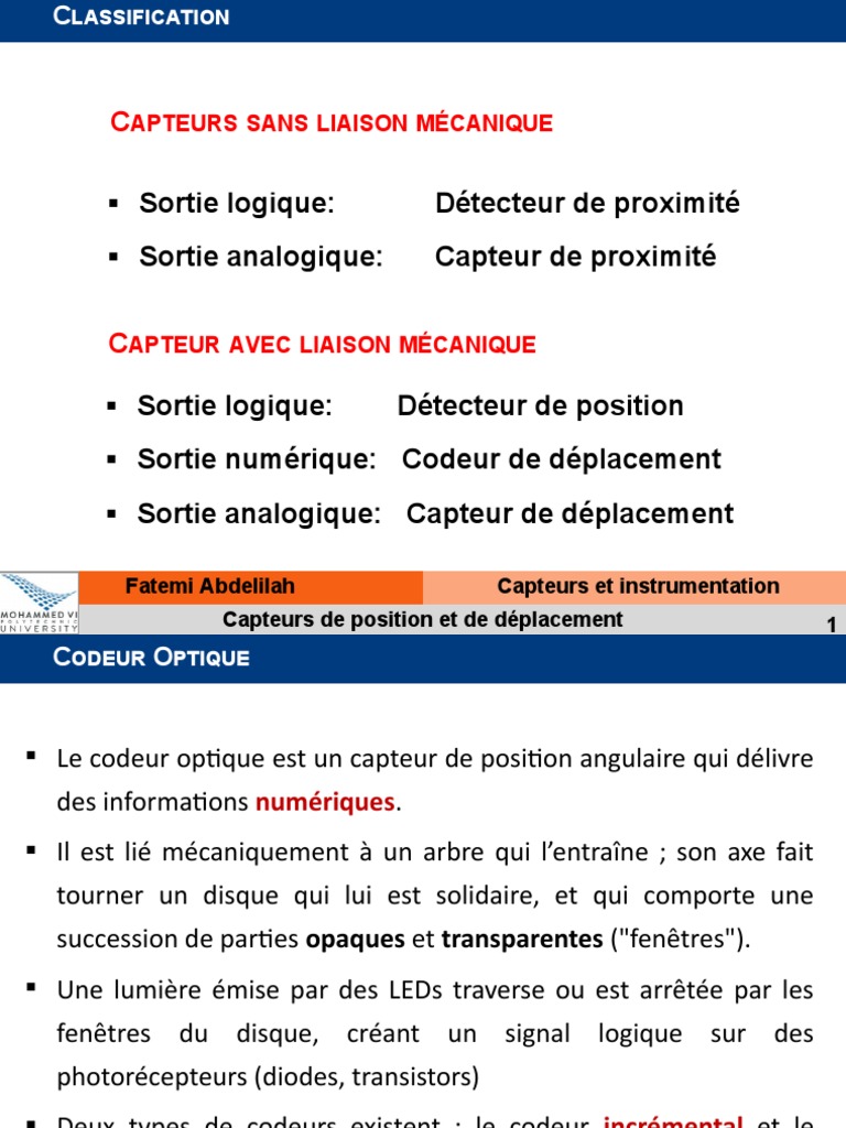 Capteurs Position | PDF | Capteur | Ingénierie informatique