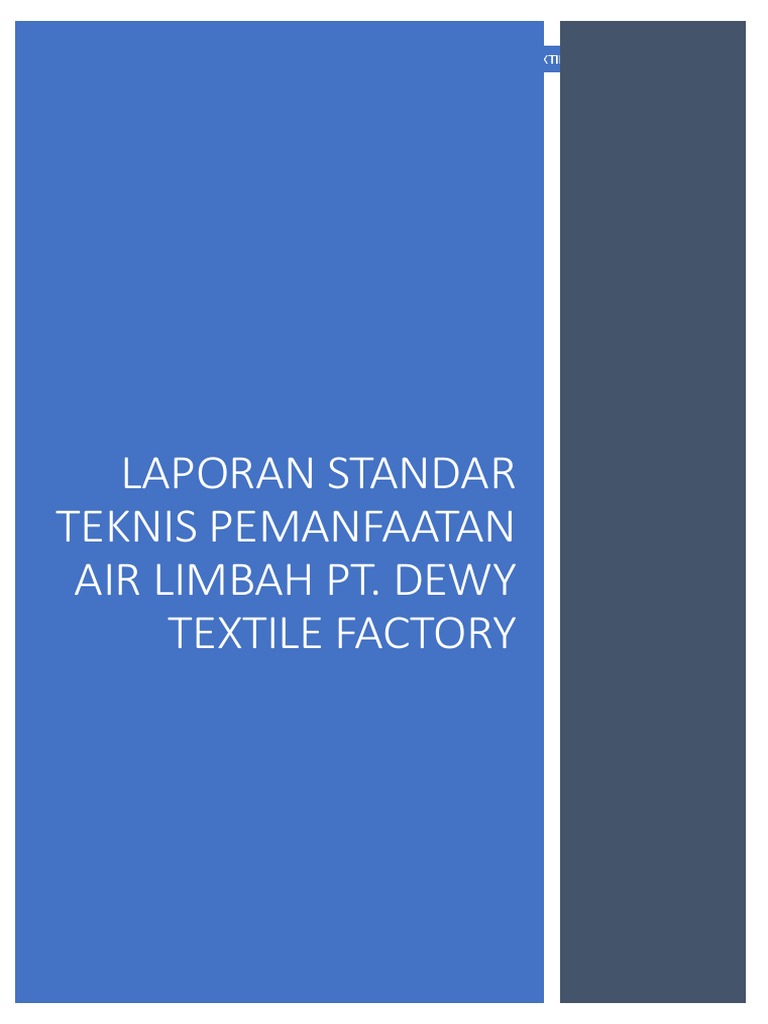 Perbaikan Standar Teknis Pertek Pemanfaatan Air Limbah PT Dewitex | PDF