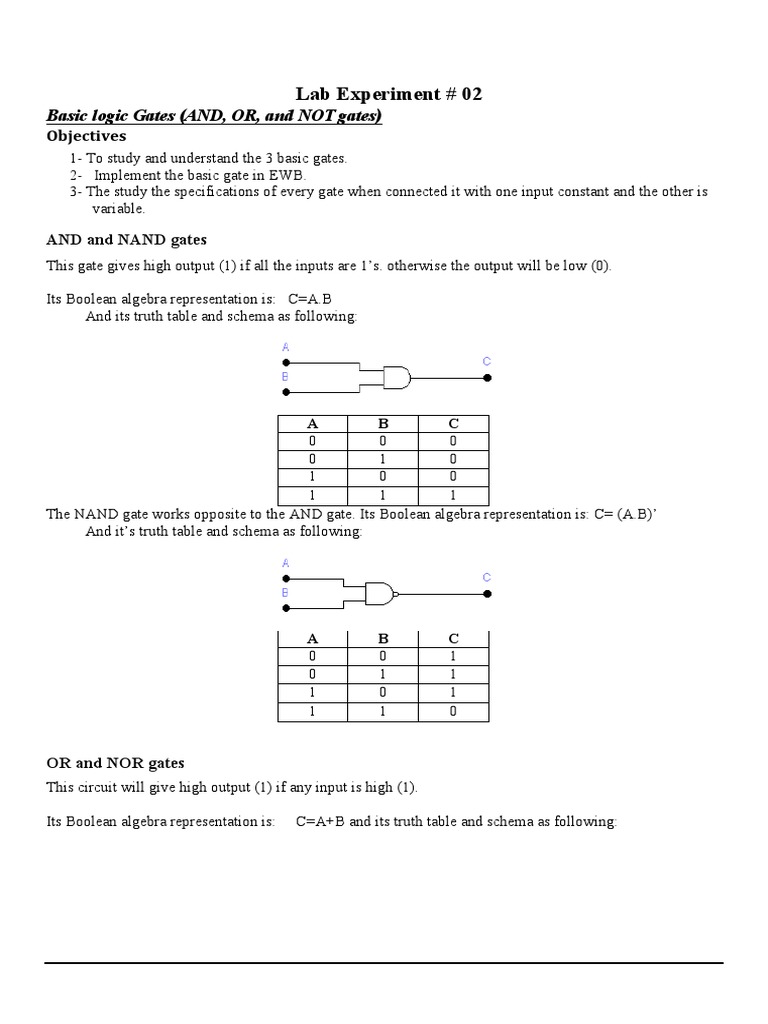 CS302 - Lab Manual - Week No | PDF | Logic Gate | Electronic Design