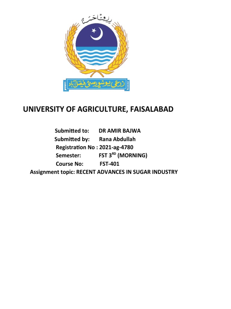 2021 Ag 4780 Sugar Technology | PDF | Sugarcane | Sugar Beet