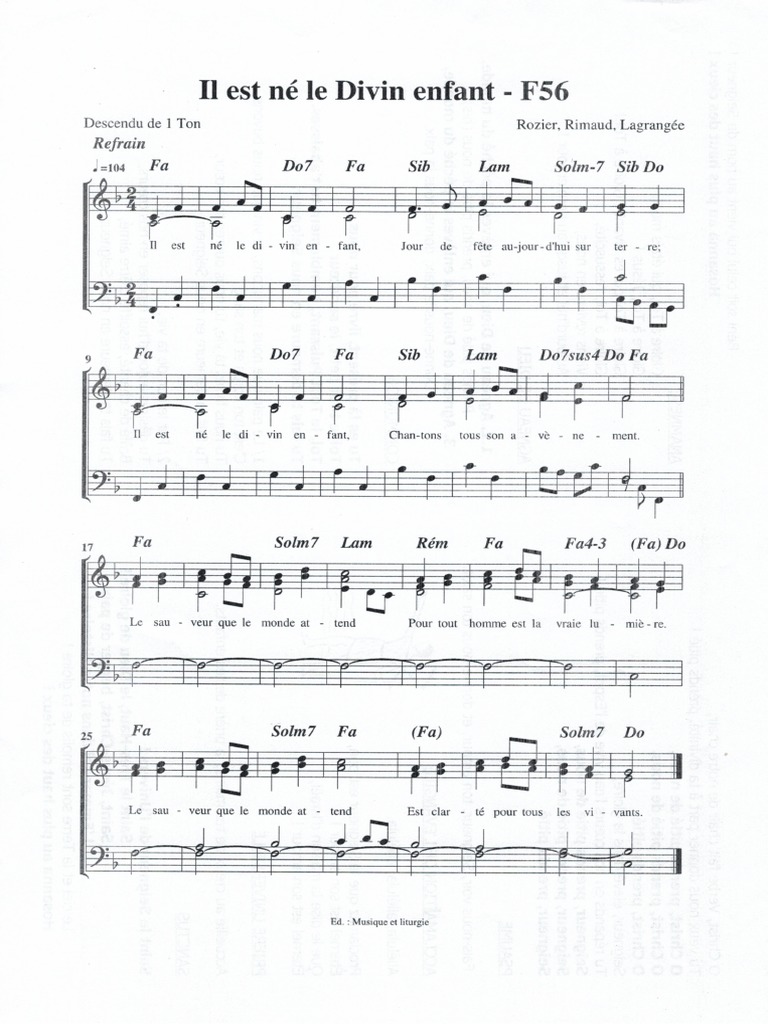 Il Est Né Le Divin Enfant08122021 | PDF