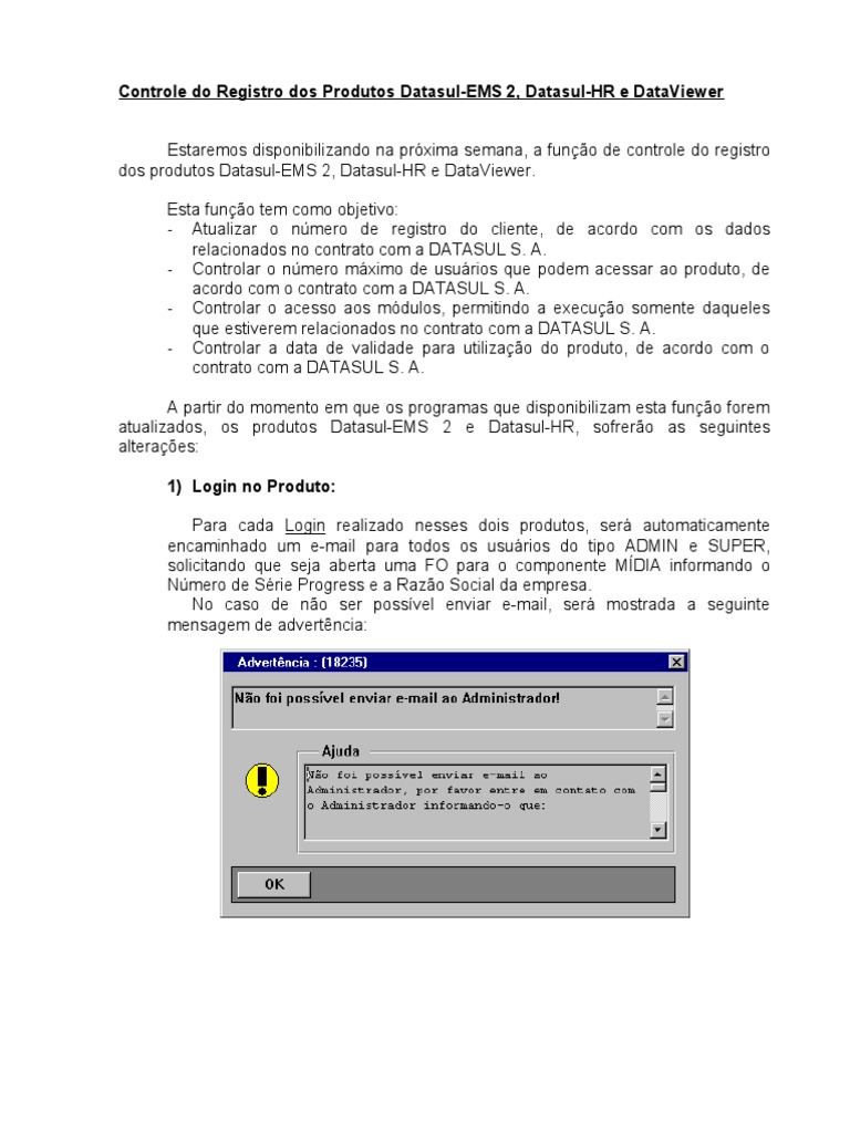 Controle Do Registro Dos Produtos Datasul | PDF | Cache (informática ...
