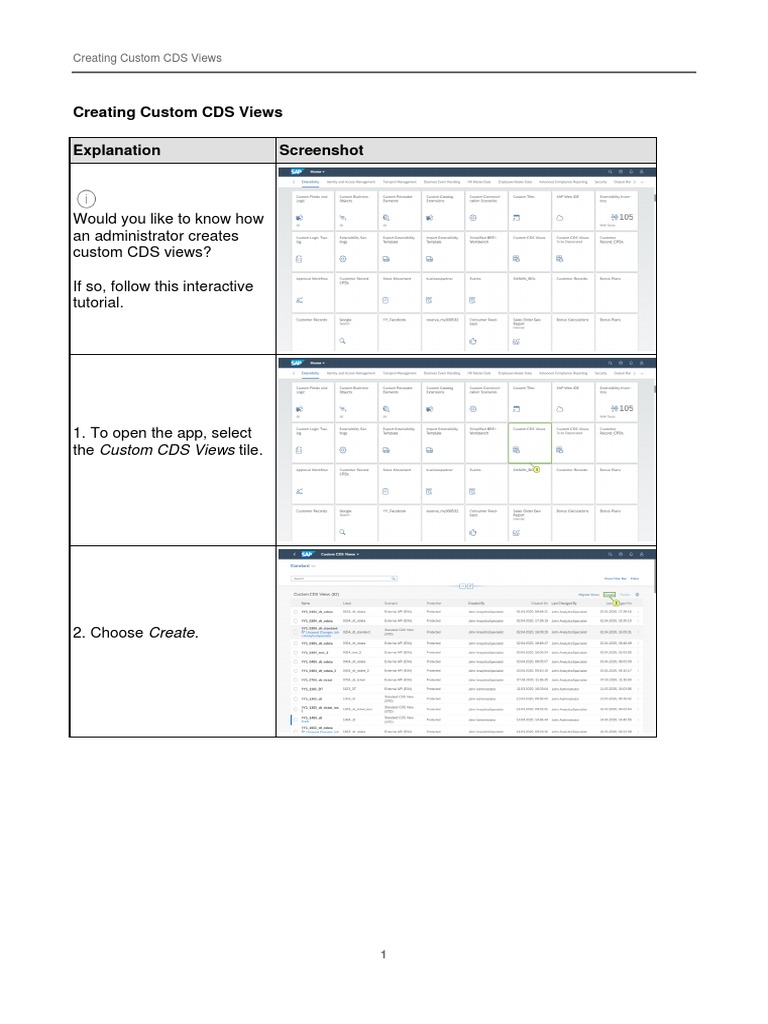 Create Custom CDS Views in SAP | PDF | Screenshot | Computing