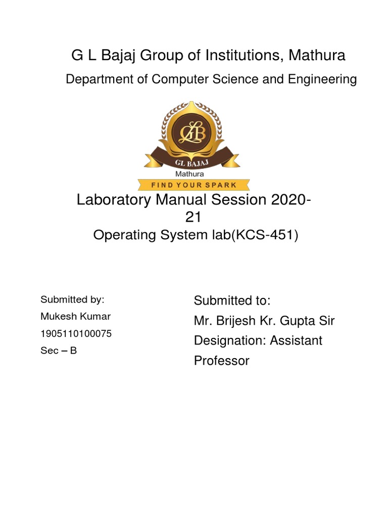 Mukesh Kumar OS Lab File | PDF | Scheduling (Computing) | Software Development