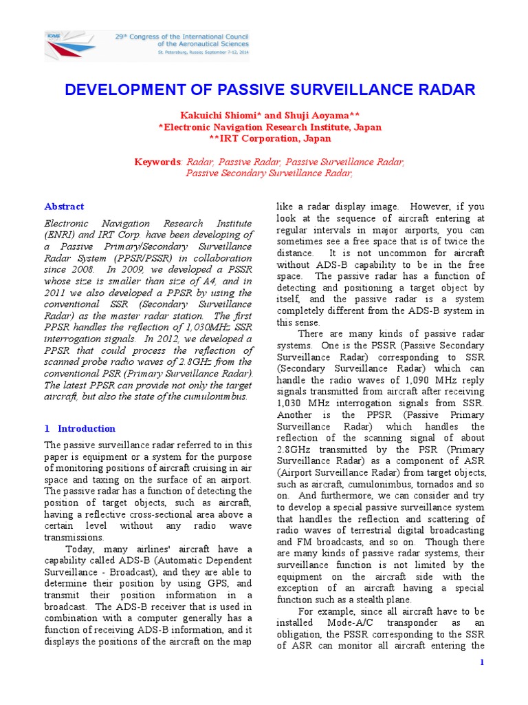 Enri Development of Passive Surveillance Radar | PDF | Radar ...