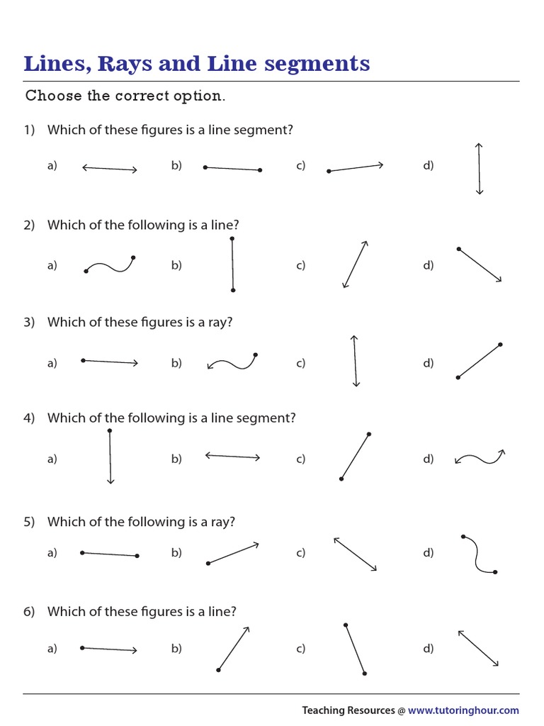 Lines, Rays and Line Segments: Choose The Correct Option | PDF