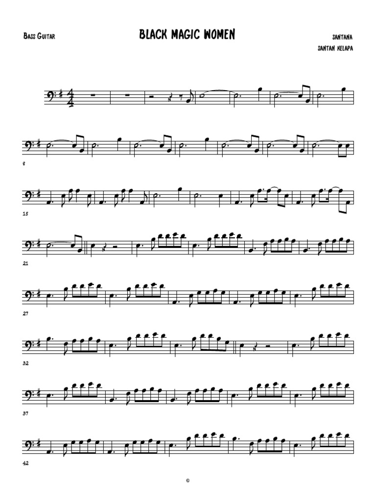 Black Magic Women - Nada - Bass Guitar | PDF