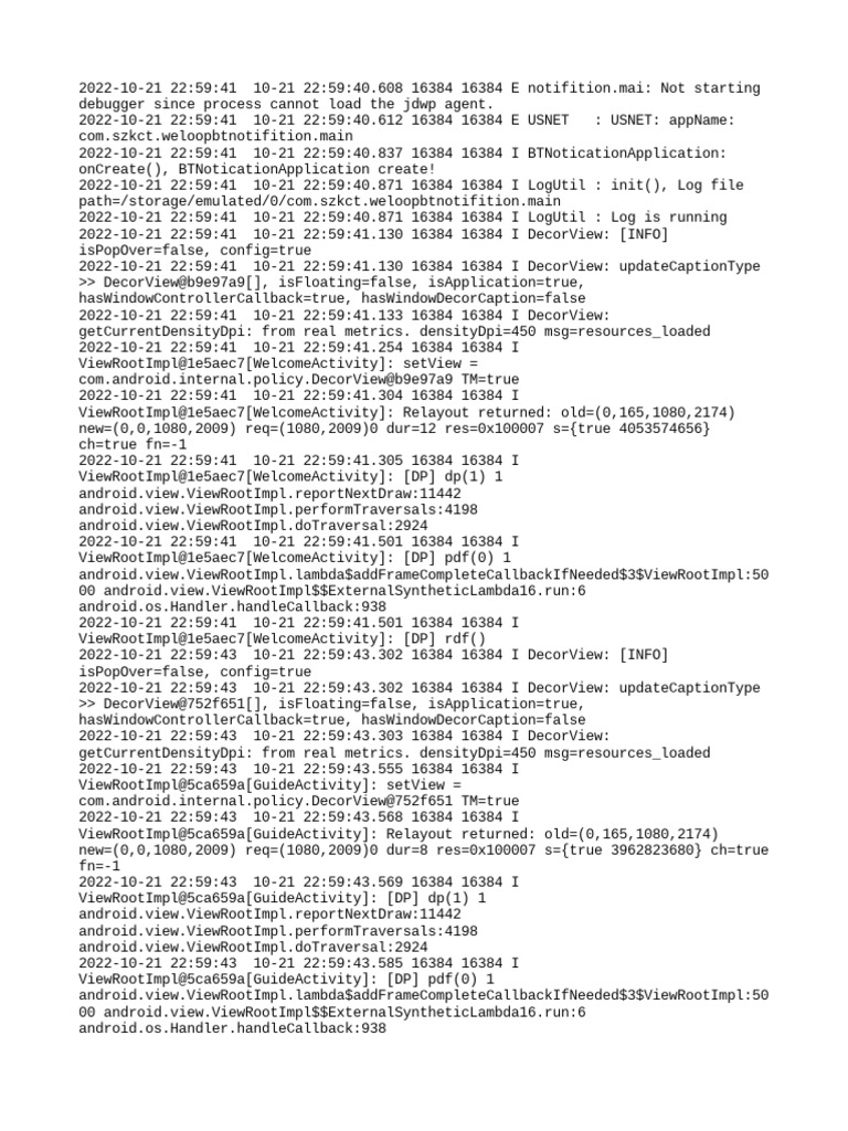 BTNotification Log | PDF | Java (Programming Language) | Android (Operating System)