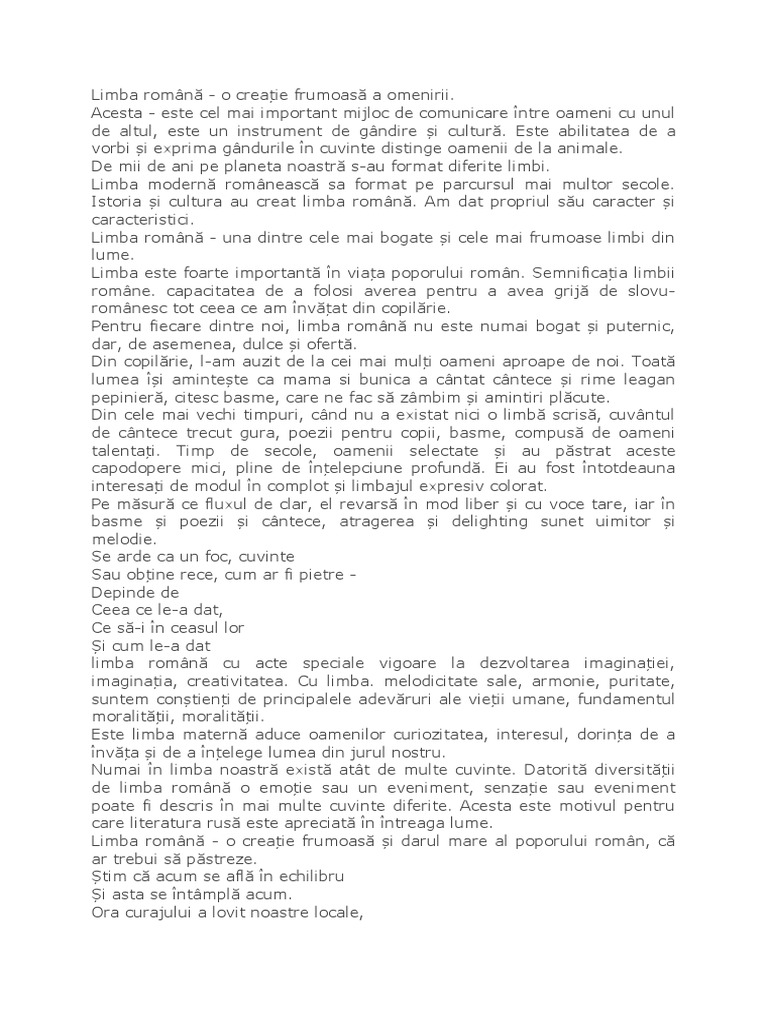 Limba Romana | PDF