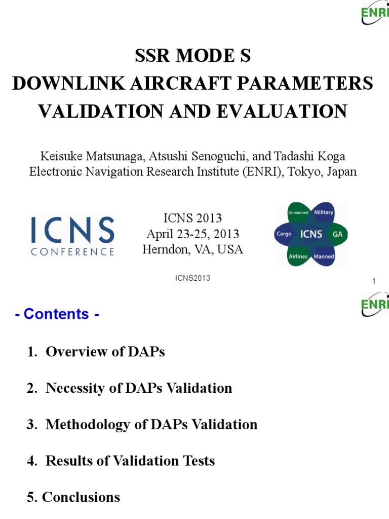 Enri SSR Mode S Downlink Aircraft Parameters Validation and Evaluation | PDF | Transponder ...