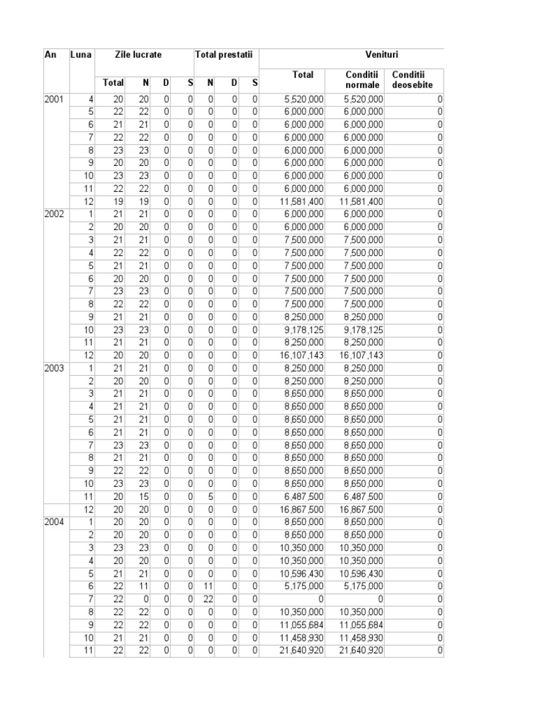 Stagii Luna Excel | PDF