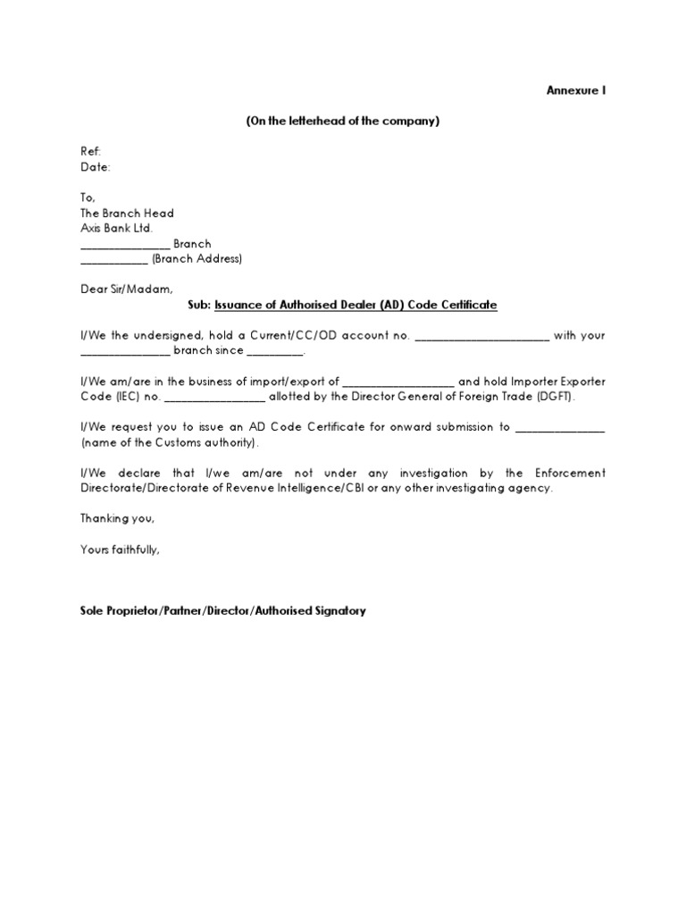 Annexure I | PDF | Finance & Money Management | Law