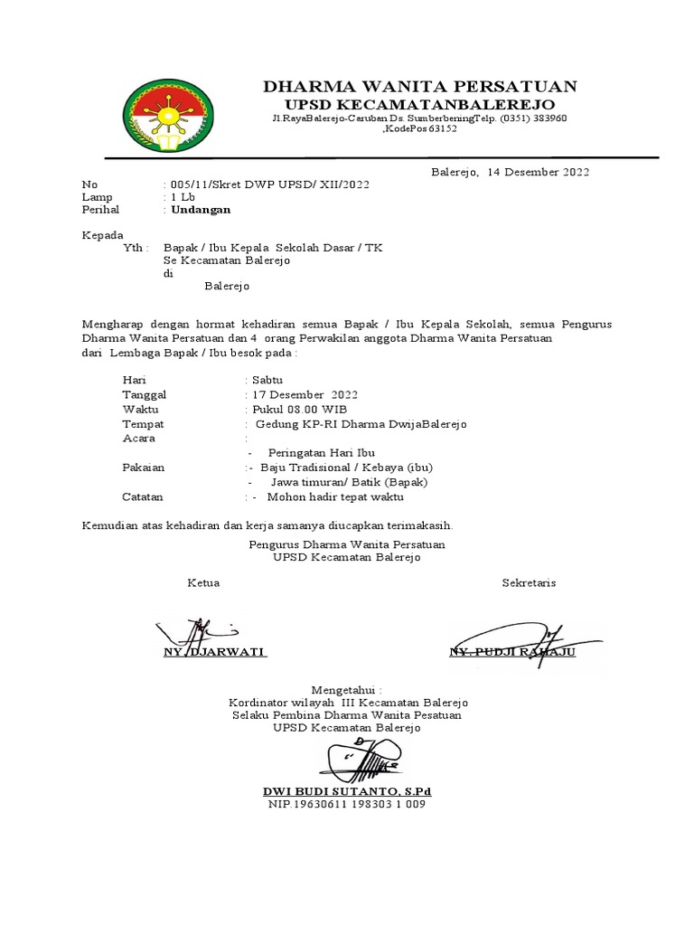 Undangan Hari Ibu, Rev | PDF