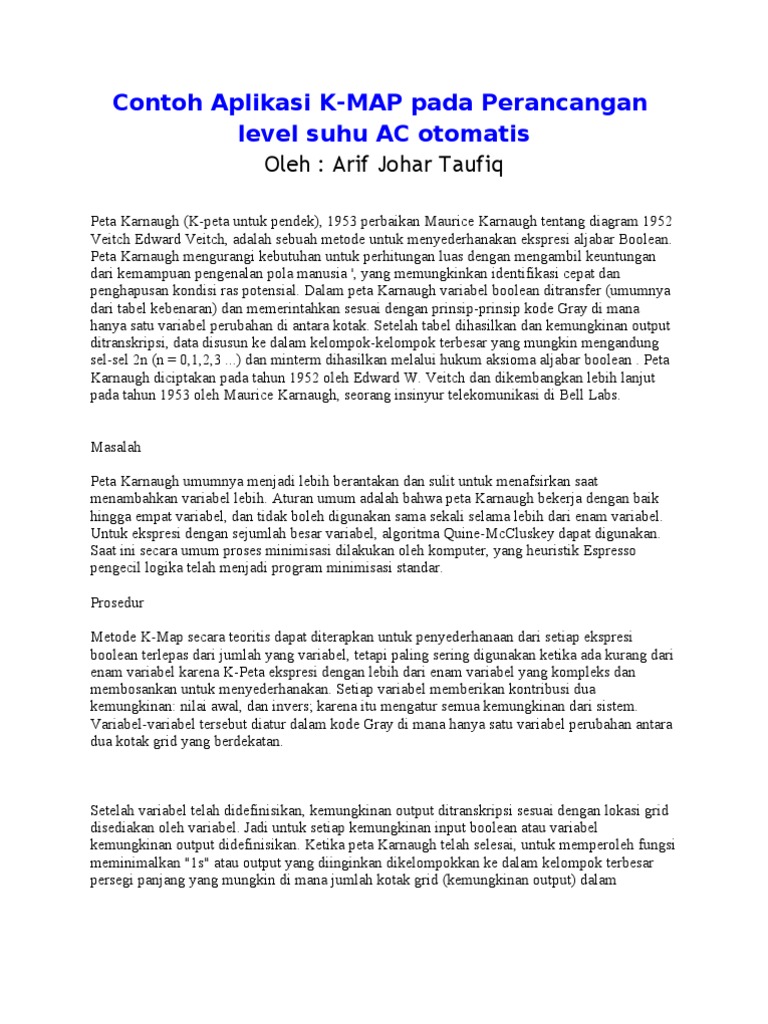 Contoh Aplikasi K-Map | PDF