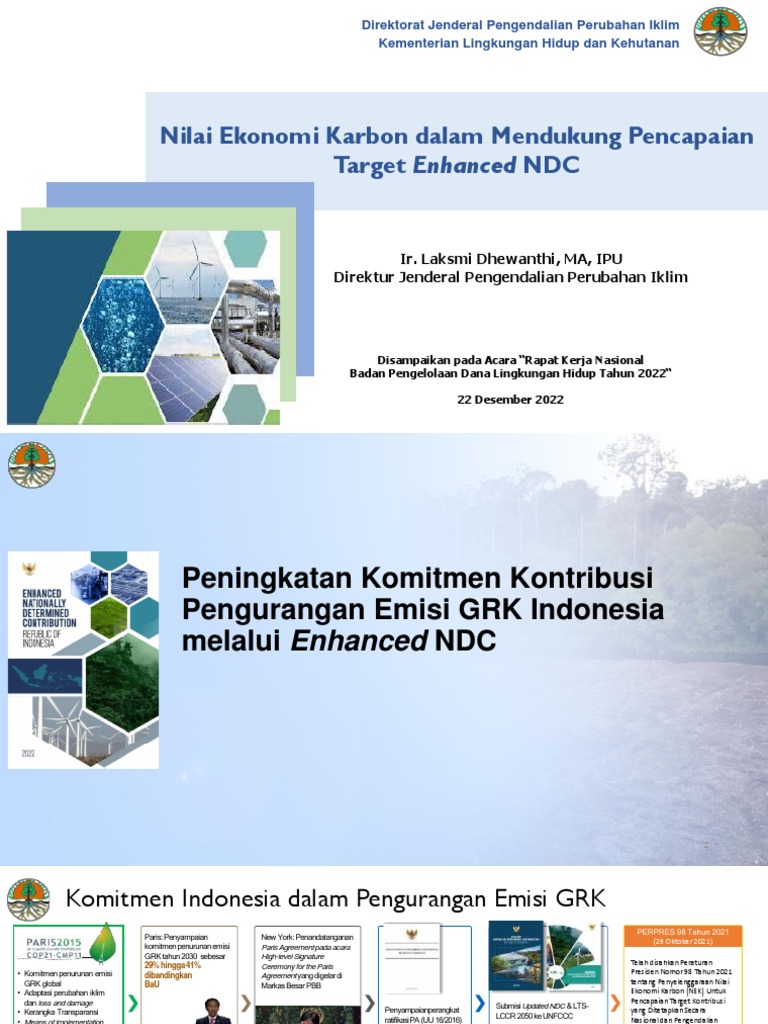 Dirjen PPI KLHK Laksmi Dewanthi - NEK Dalam Mendukung Pencapaian Target Enhanced NDC - 22 Des ...