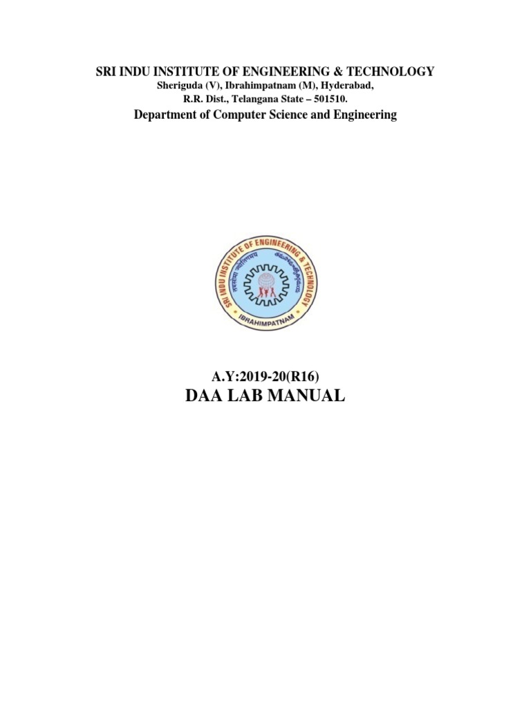 CSE Java Algorithm Lab Manual | PDF | Theoretical Computer Science | Software Engineering