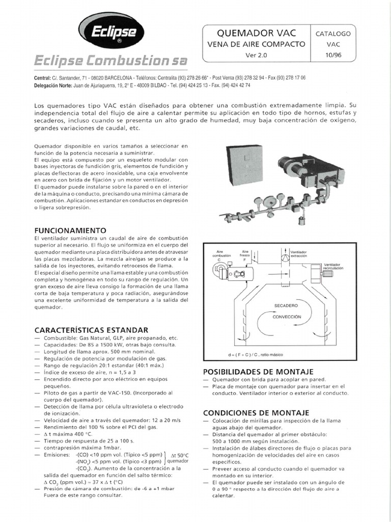 Queimador ECLIPSE Tipo VAC | PDF
