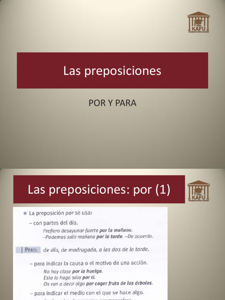 Las Preposiciones | PDF