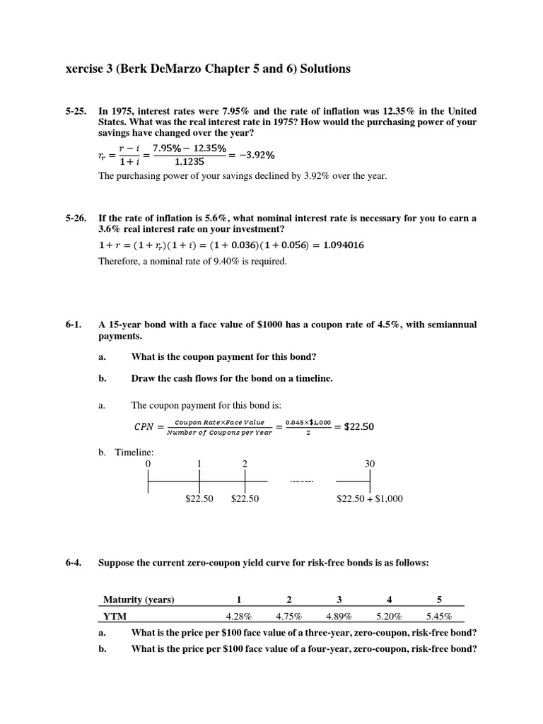 Exercise 3 Solution | Download Free PDF | Bonds (Finance) | Money