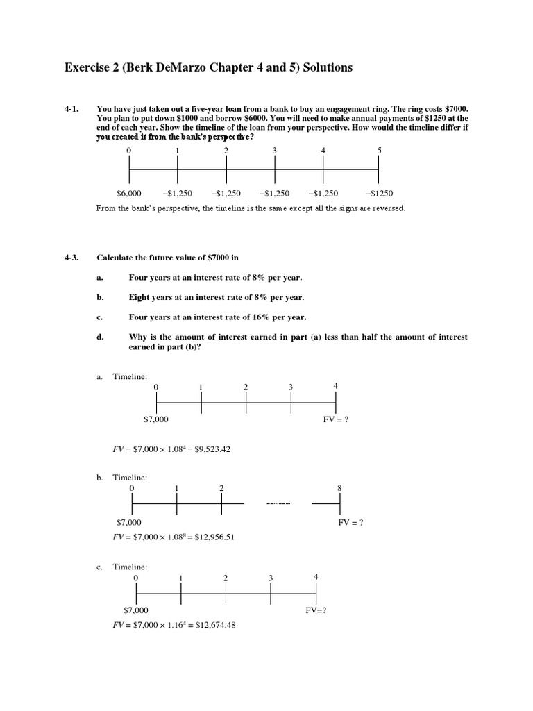 Exercise 2 Solutions (Chapter 4-5 Finance | PDF | Present Value | Interest