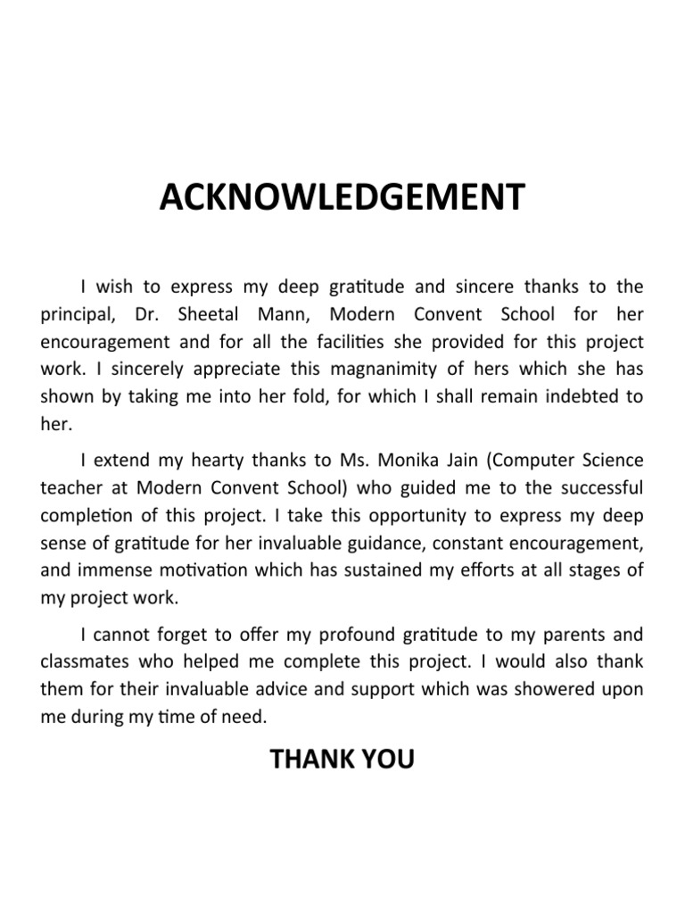 Acknowledgement | PDF | Parameter (Computer Programming) | Letter Case