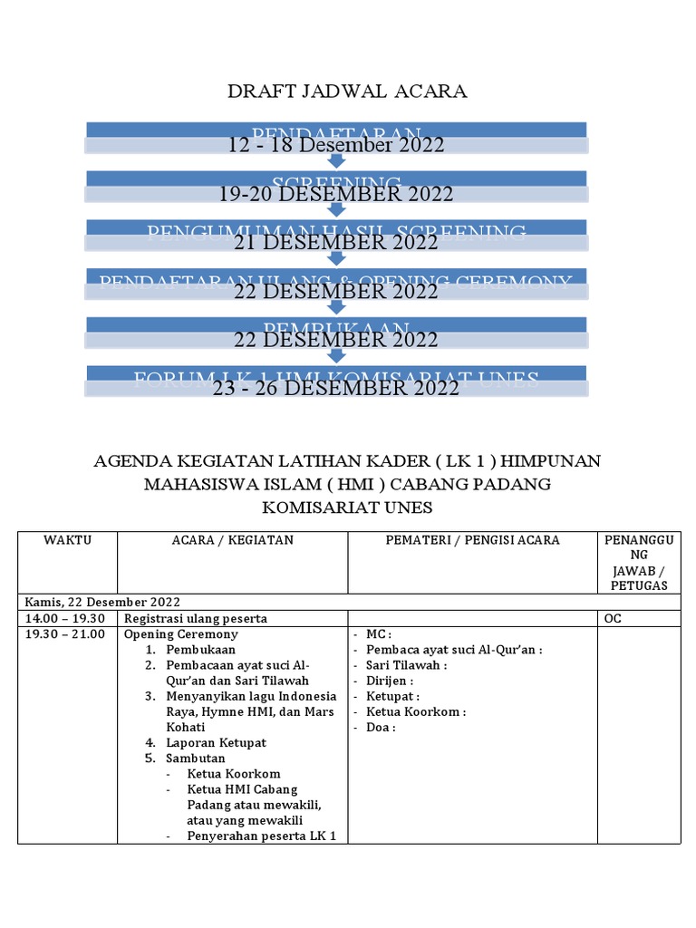 Draft Jadwal Acara | PDF