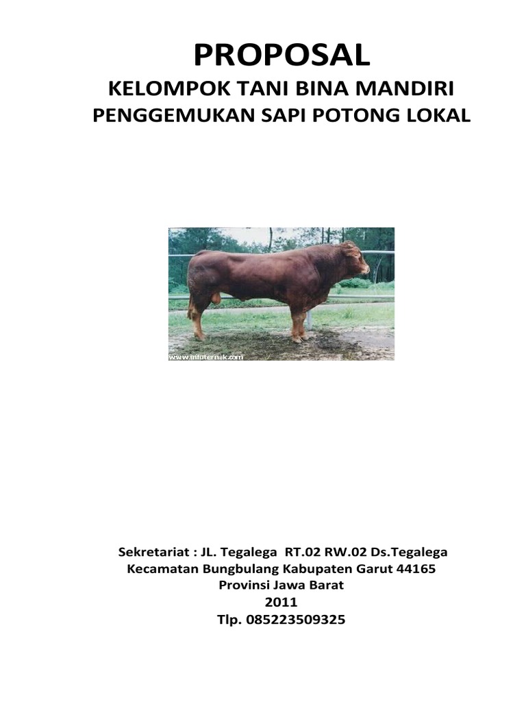 Contoh Proposal Kelompok Tani Sapi | PDF