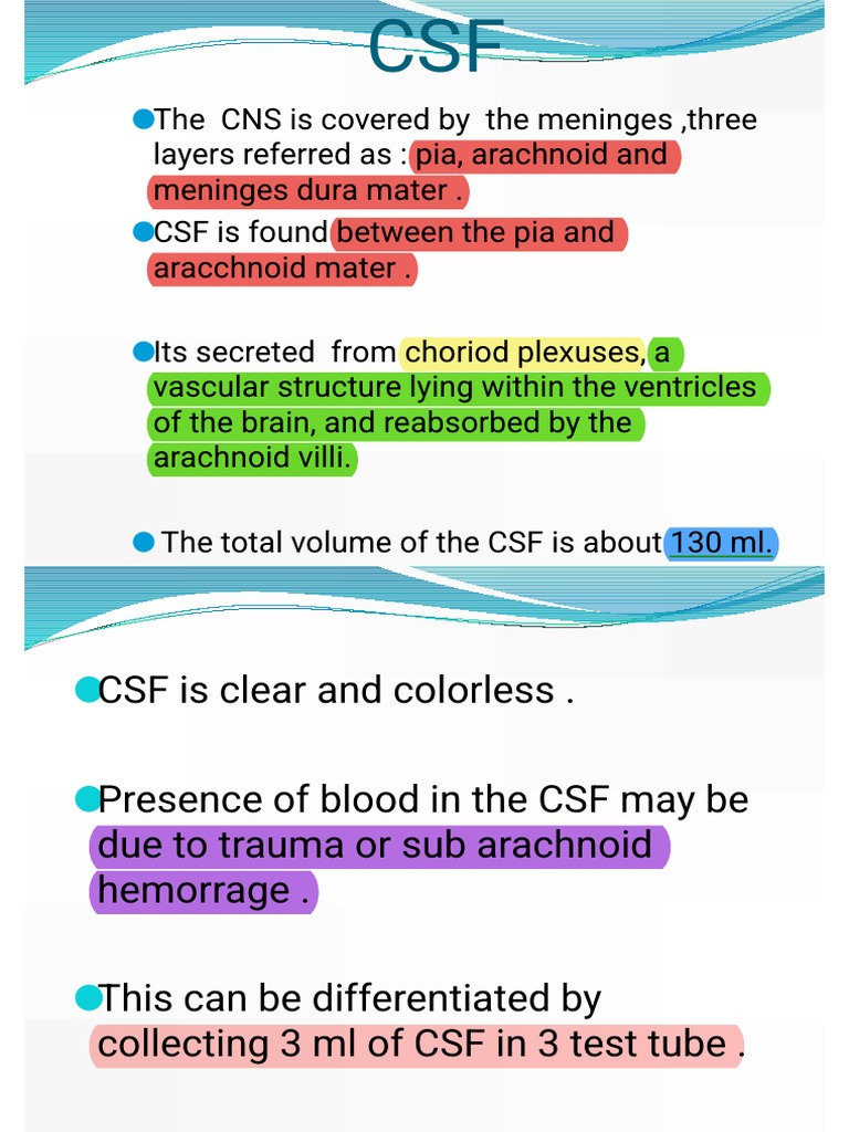 CSF | PDF | Cerebrospinal Fluid | Meningitis