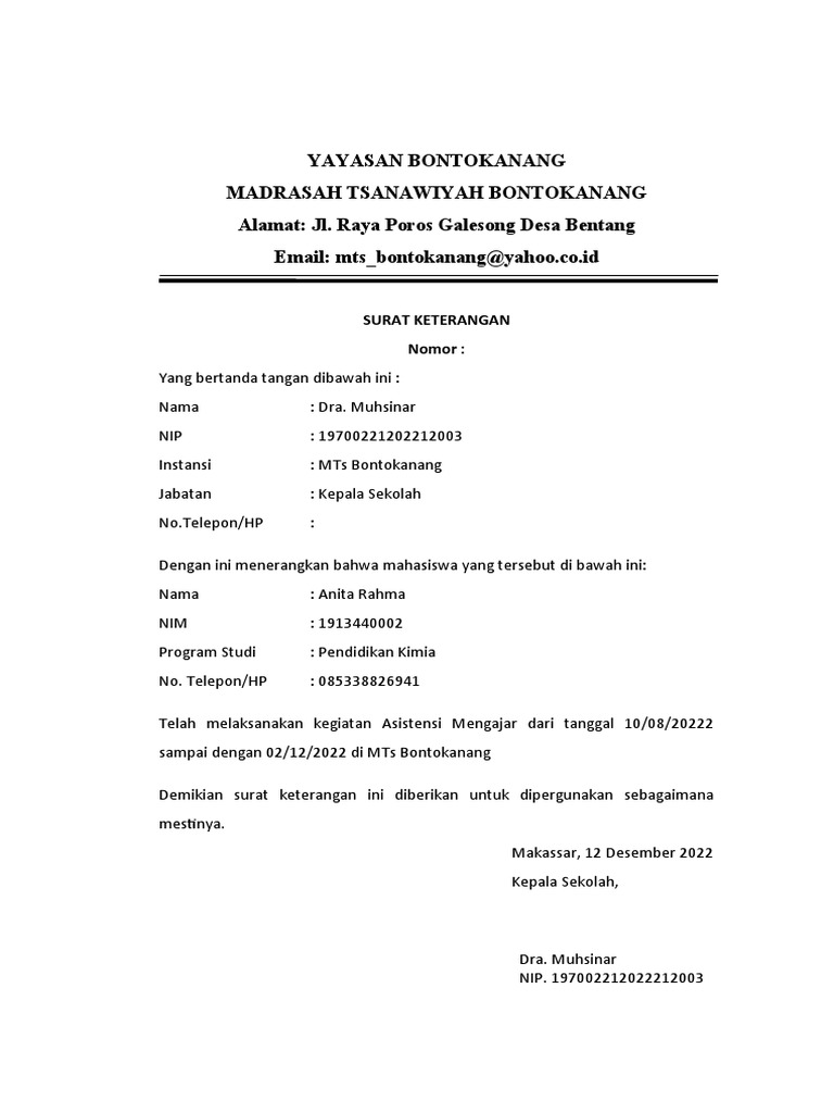 Surat Tanda Selesai | PDF