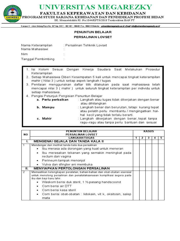 Persalinan Tehknik Lovset | PDF
