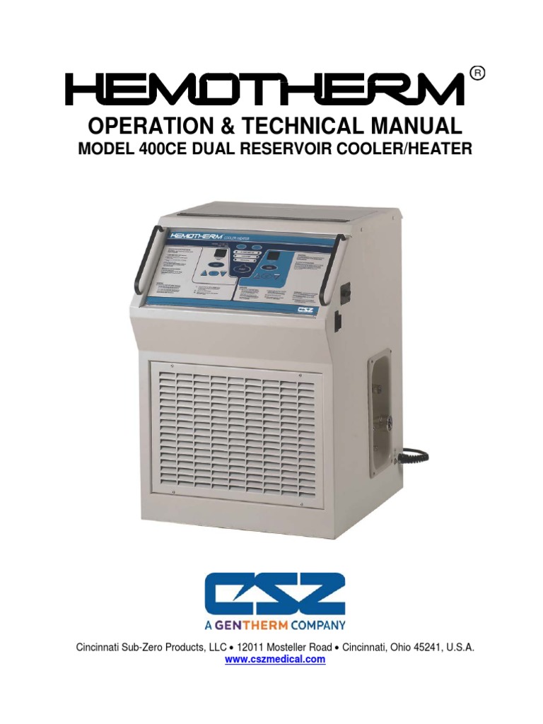 Operation & Technical Manual: Model 400ce Dual Reservoir Cooler/Heater ...