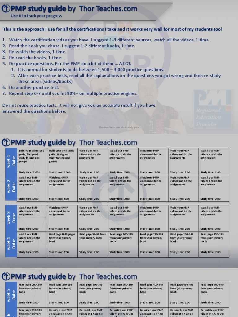 PMP Study Plan by ThorTeaches | PDF