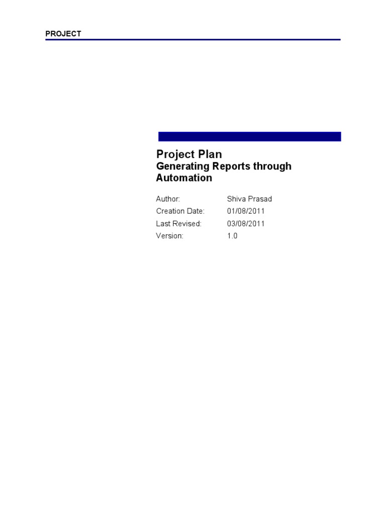 Sample Project Plan | PDF | Committee | Project Management