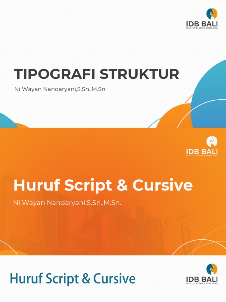 Tipografi I - Pertemuan 9 - Materi Tugas Huruf Script | PDF