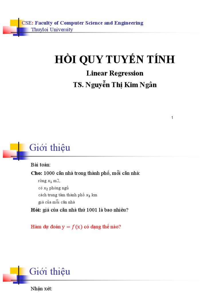 Chapter 2.1-Linear Regression | PDF